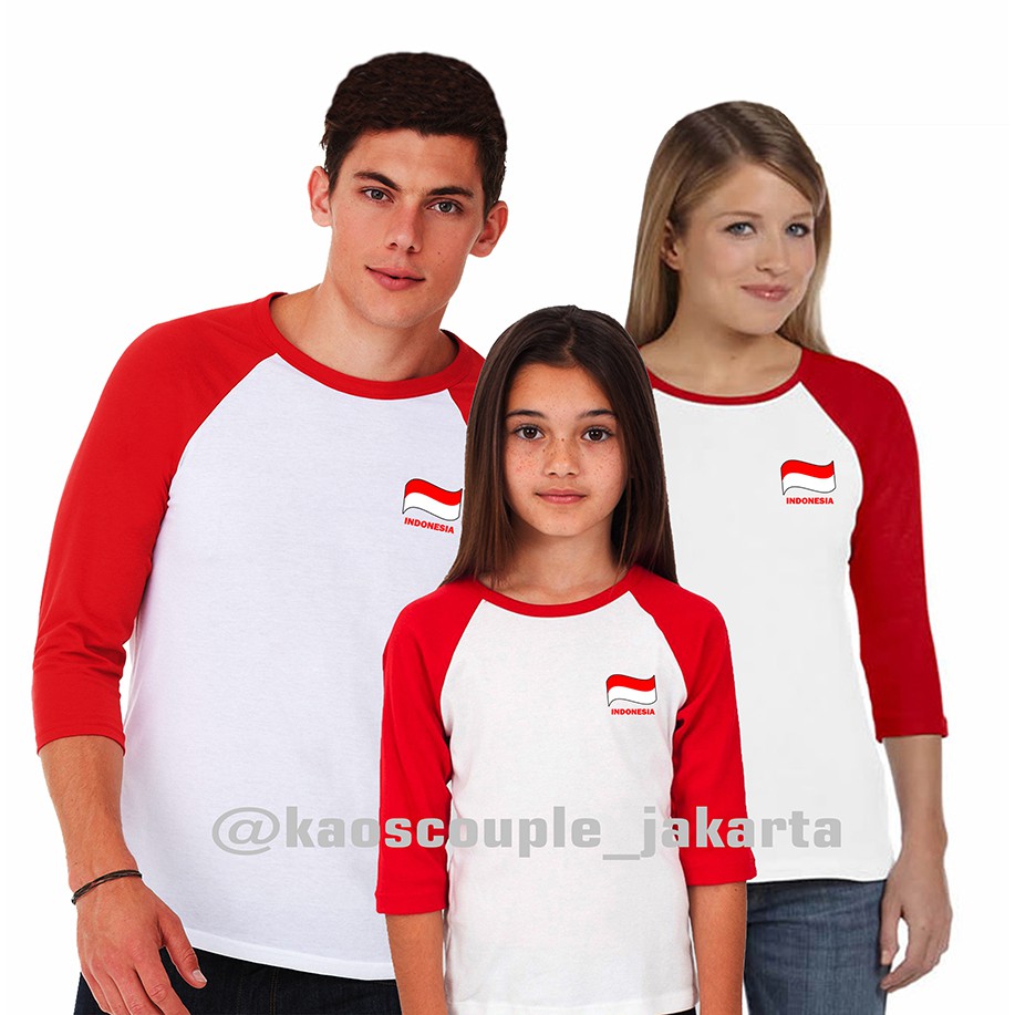 Jual [PROMO]Kaos/Baju Raglan Bendera Merah Putih Indonesia/Tujuhbelas ...
