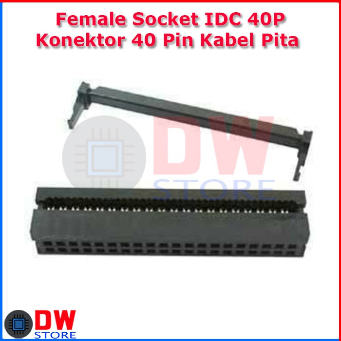 Jual SOCKET IDC / SOKET SOCKET HEADER FEMALE 40P 40 PIN 2X20 KONEKTOR ...