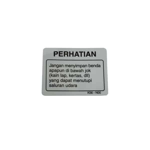 Jual Sticker (Label Air Intake Notice) – Sonic 150R K56 & Supra GTR 150 ...