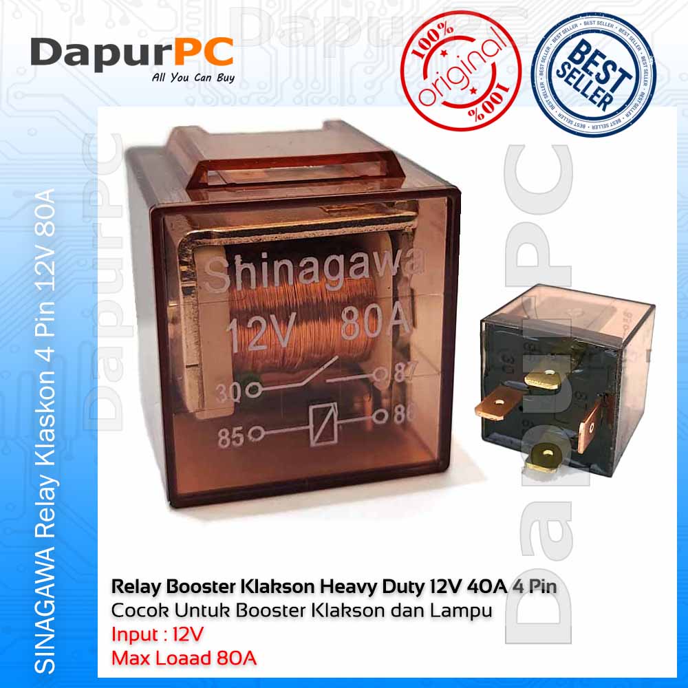 Jual Relay Klakson 4 Pin 12V 80A Horn Relay Booster Untuk Mobil Motor ...