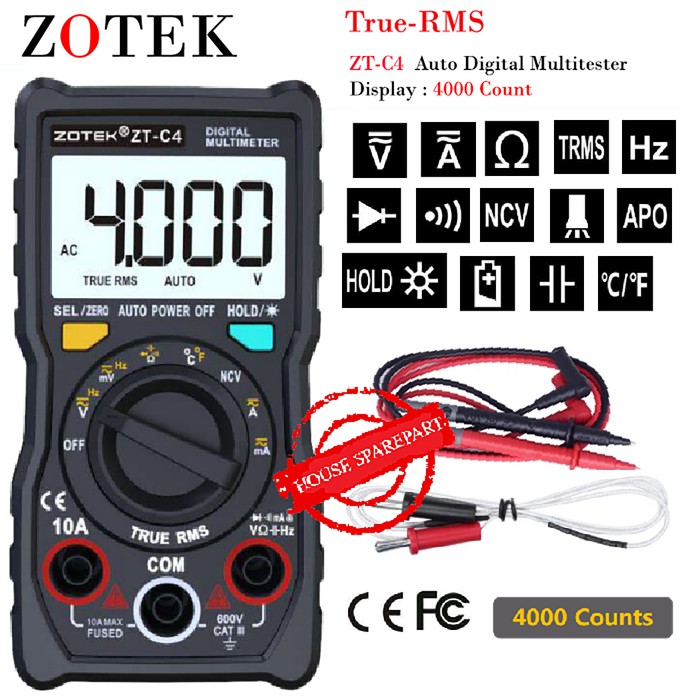 Jual Zotek Zt-c4 Avometer Digital Multitester Digital Original Acdc ...