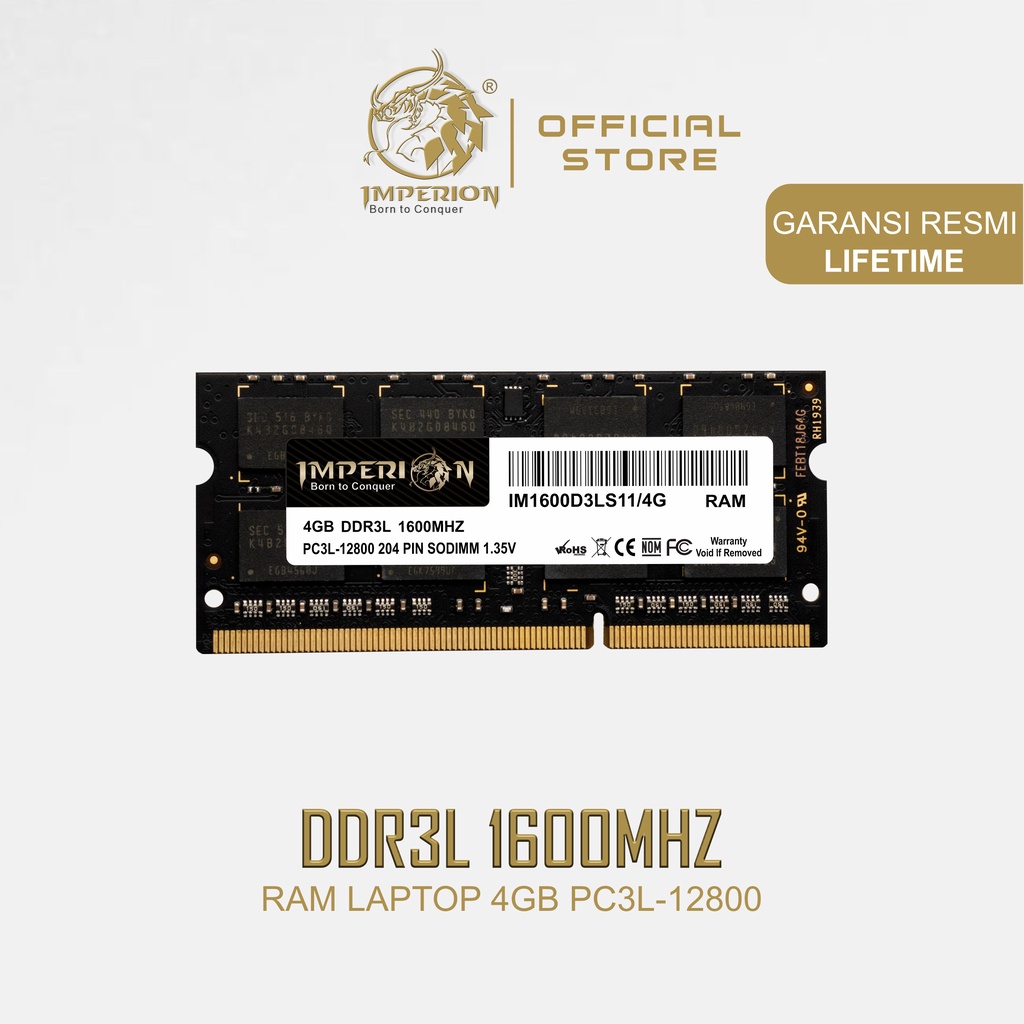 Jual RAM IMPERION DDR3L 4GB 1600 MHz PC12800 1Rx8 / 2Rx8 RAM LAPTOP SODIMM (106R1 /106R2 ...