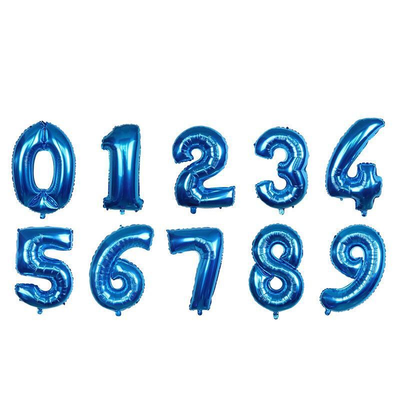 Jual BALON ANGKA BIRU POLOS 80CM / BALON FOIL ANGKA 80CM / BALON ANGKA ...