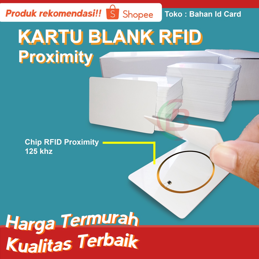 Jual Kartu Proximity Blank ID Card Frekuensi 125 Khz TK 4100 Isi 10 ...
