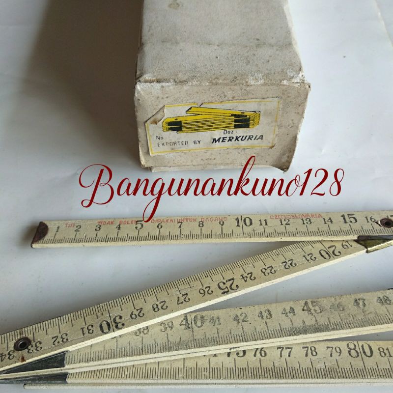 Jual Meteran Kayu Lipat Antik Kuno Jadul Czechoslovakia panjang 1 meter ...