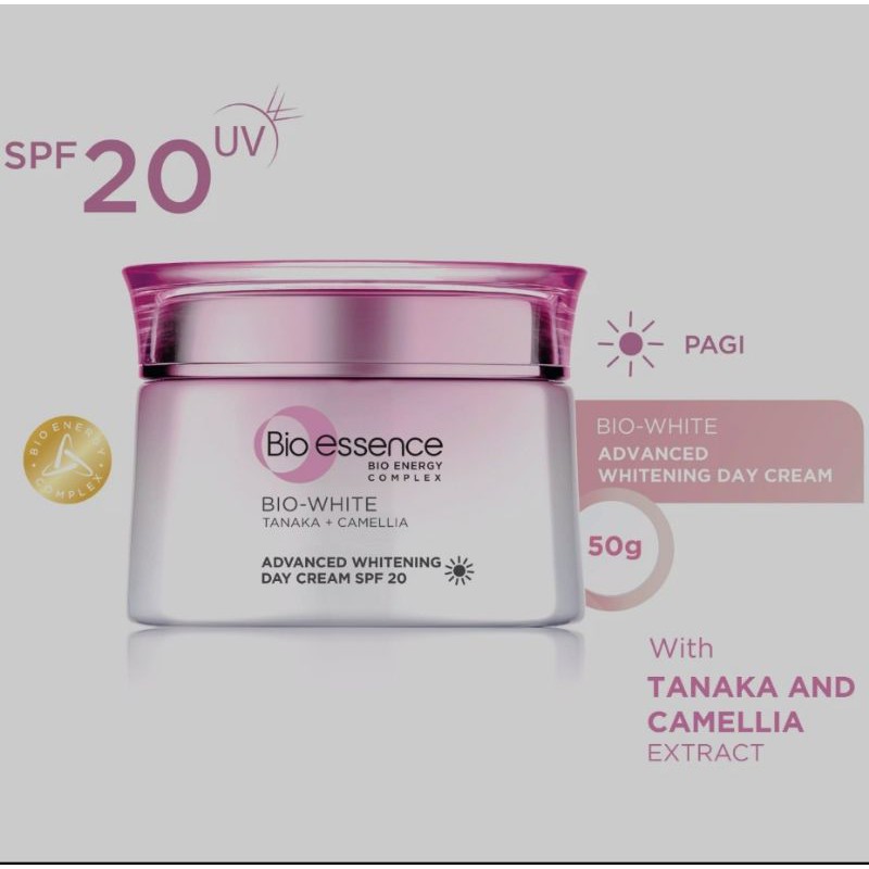 Jual Bio Essence Bio White Advanced Whitening Day Cream 50 gr | Shopee ...