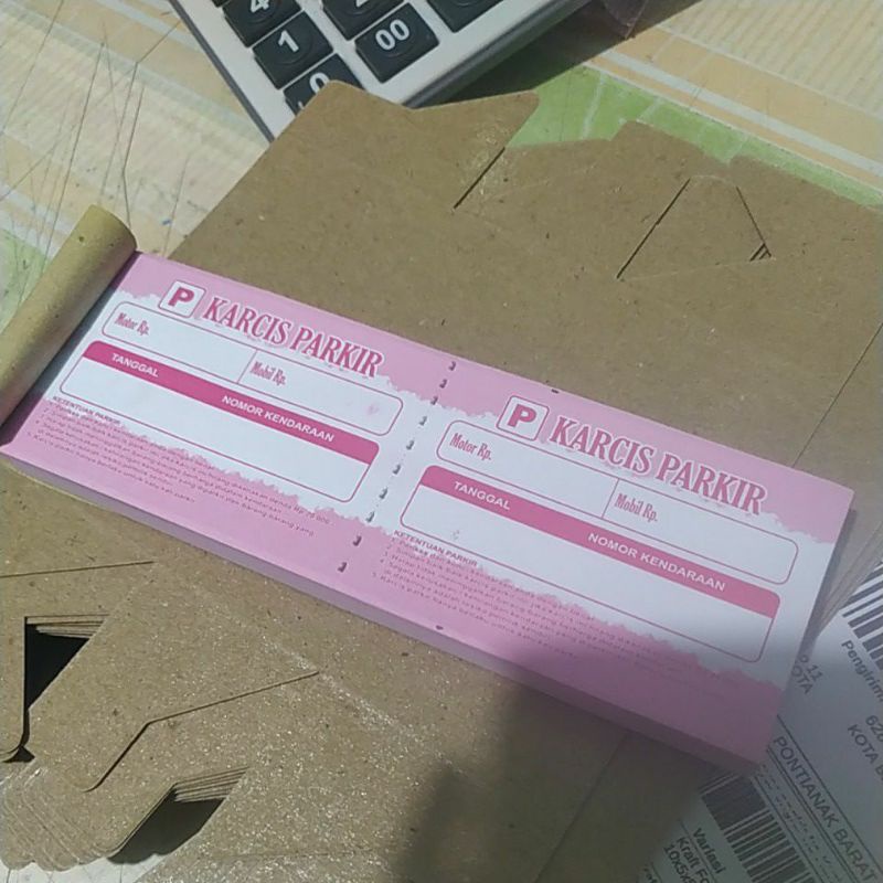 Jual Karcis Parkir Motor Mobil isi 50-100 lembar/Buku per/pcs inz ...