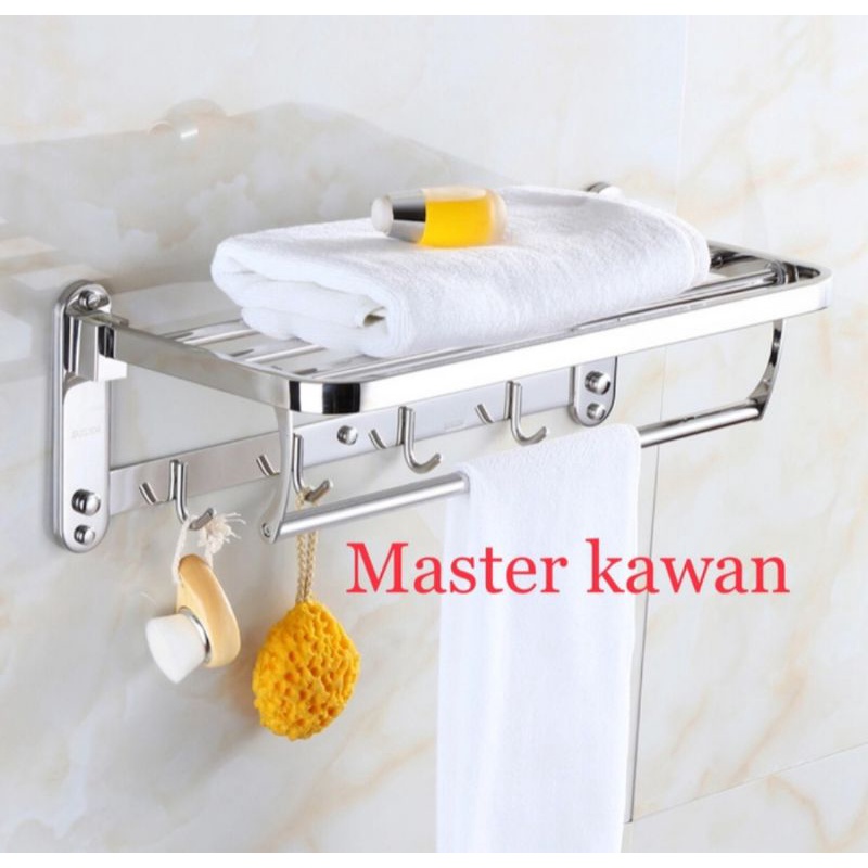 Jual Rak Handuk Stainless SUS 304 Model Lipat Panjang 60 Cm Anti Karat ...