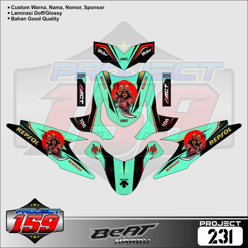 Jual Sticker Decal Beat Karbu 2010 - Project 231 Samurai Tosca Livery ...