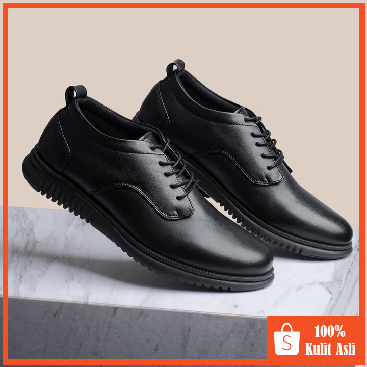 Jual Hatta Black (Kulit Asli) - Sepatu Formal Pria Pantofel Kulit Asli ...