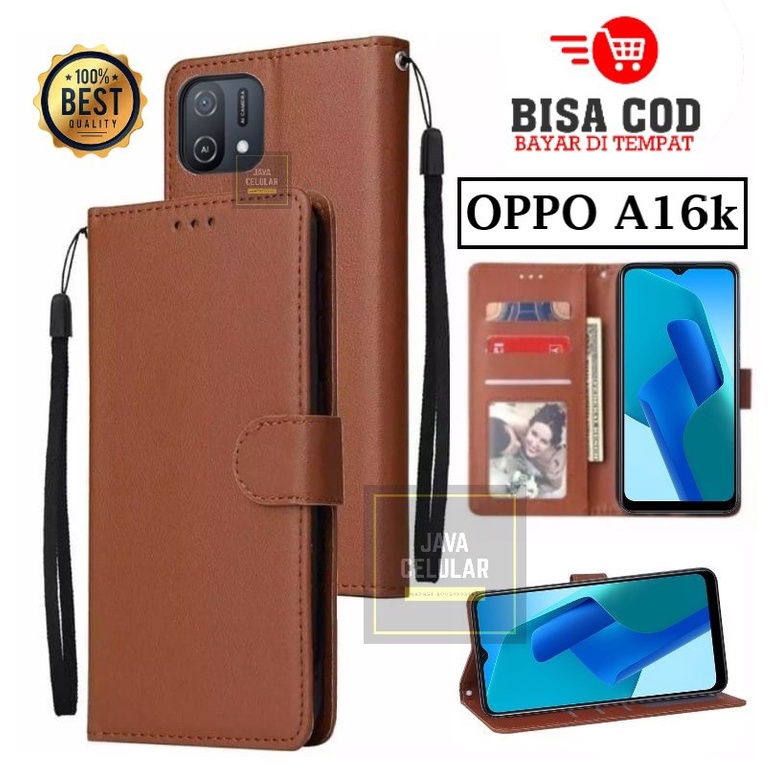 Jual Oppo A16k Case Wallet Kulit Casing Dompet Case Wallet Leather Flip ...