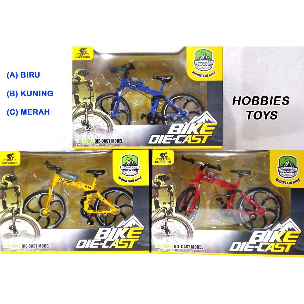 Jual Miniatur Replika Diecast Sepeda Lipat skala 1:10 Mountain Bike ...