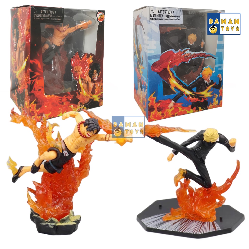 Jual Action Figure One Piece Portgas D.Ace Sanji Flame Kick Devil Fire ...