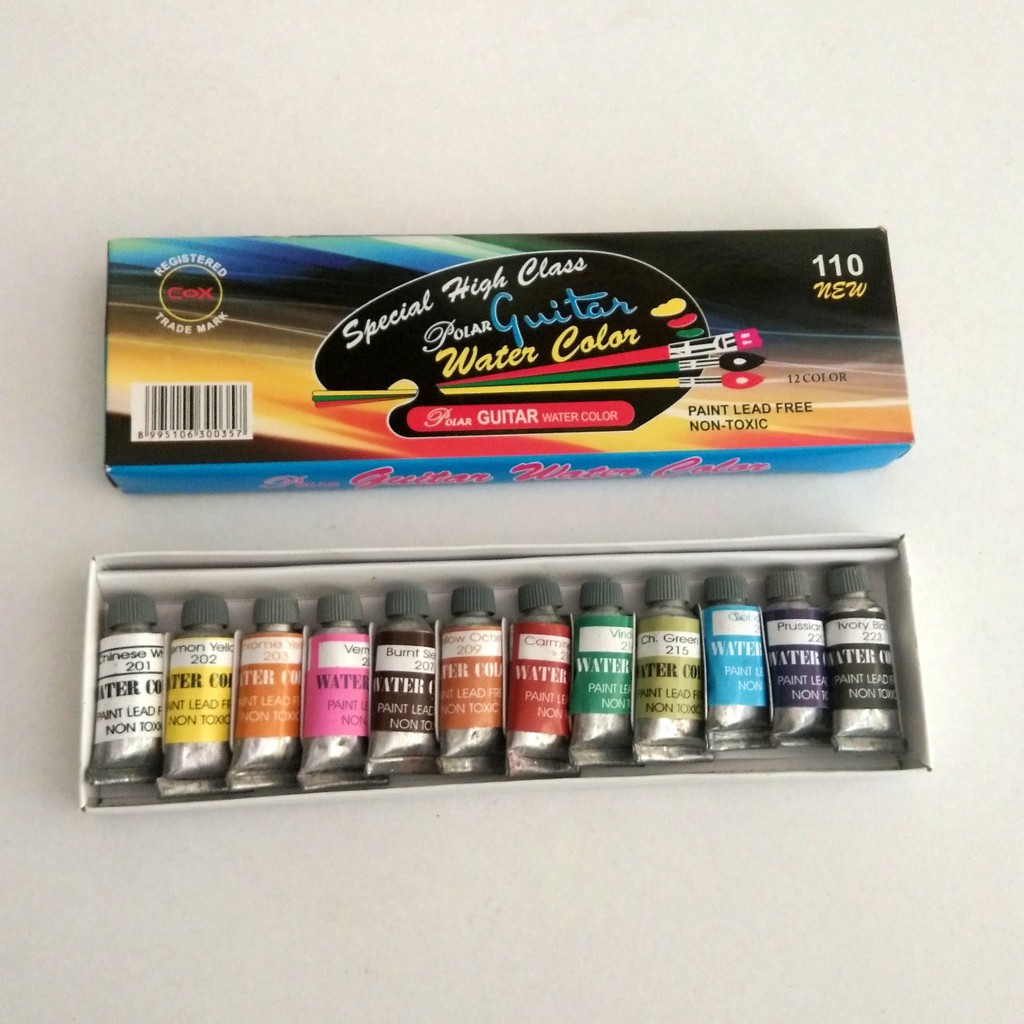 Jual Cat Air Lukis Guitar Water Colour LG-110 12 Warna Premium Non ...