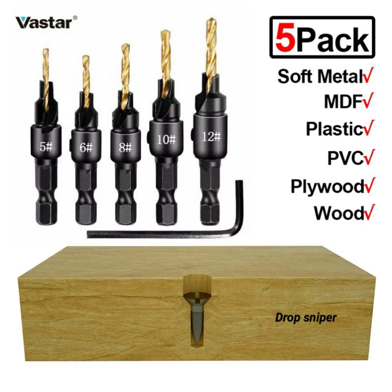 Jual Set 6pcs Mata Bor Kayu Hex Shank Countersink | Shopee Indonesia