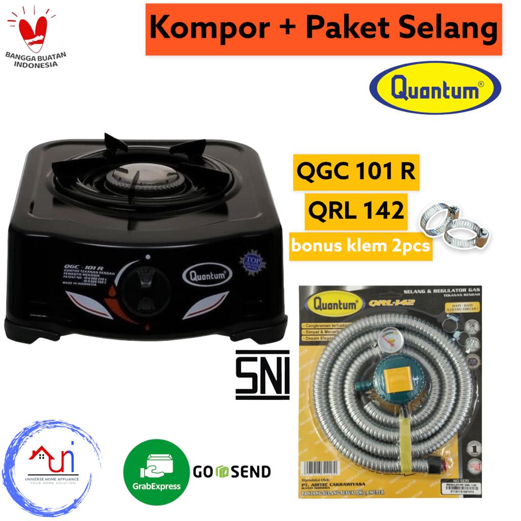 Jual Paket Kompor Gas QUANTUM 1 Tungku QGC-101R Bonus Selang Regulator ...