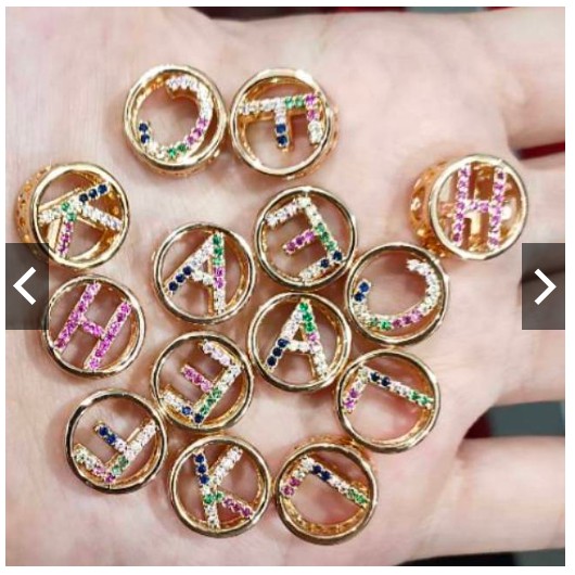 Jual Vie's collection Liontin huruf liontin alphabet Pelangi liontin ...