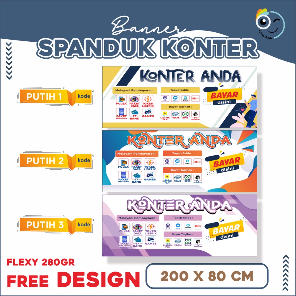 Jual Spanduk Banner Konter / Banner Konter / Aksesoris Konter / FREE DESIGN / Aksesoris Konter ...
