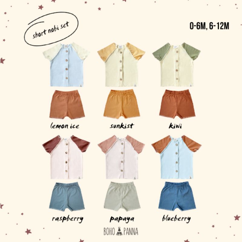 Jual Short Nobi Set BOHOPANNA • Setelan pendek two tone | Shopee Indonesia
