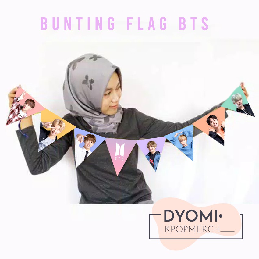 Jual Bunting Flag BTS, Banner BTS, Bendera BTS, Hiasan Gantung, KPOP ...