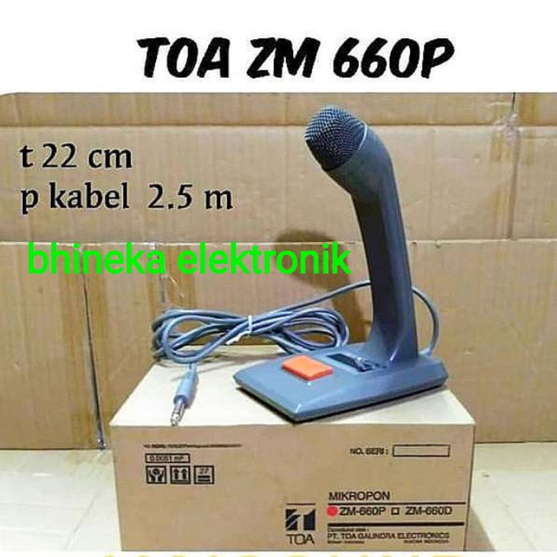 Jual mic paging TOA ZM 660 P original mic kabel toa zm660 mic meja ...