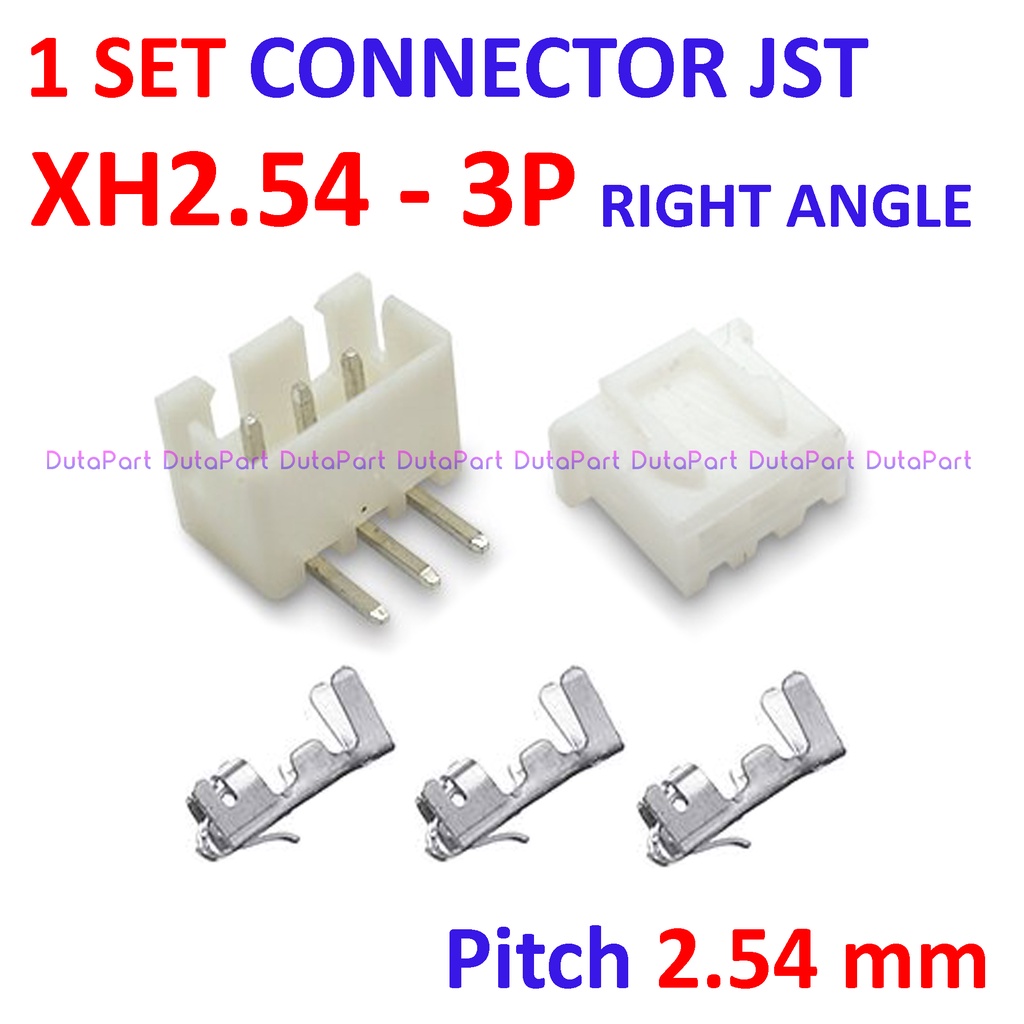 Jual 1 SET Connector JST XH2.54 - 3P Right Angle Siku - Male Female Pin | Shopee Indonesia