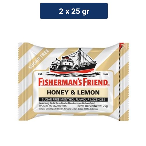 Jual Fisherman's Friend Permen Bebas Gula Rasa Honey & Lemon 2 x 25 gr ...
