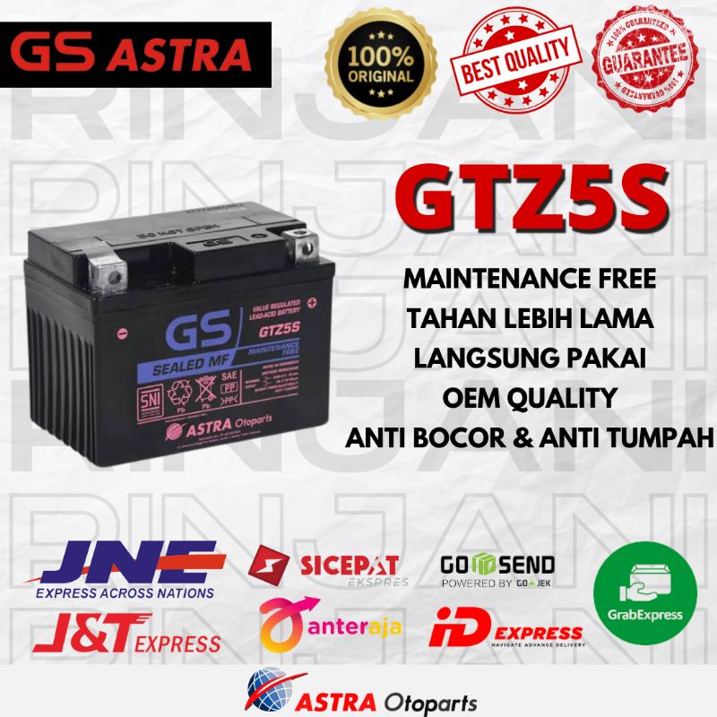 Jual AKI GS ASTRA GTZ5S VARIO / BEAT / VIXION / NJMX - AKI GS ASTRA ...