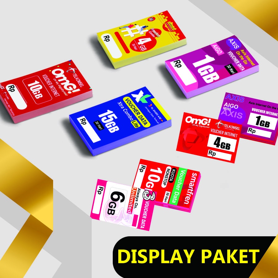 Jual Cetak Display Label Harga Paket Data/Display Harga Etalase Konter ...