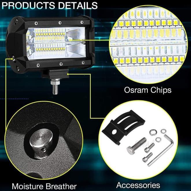 Jual Lampu LED Sorot Offroad 72Watt KECIL PUTIH WORKING LIGHT CREE 72 ...