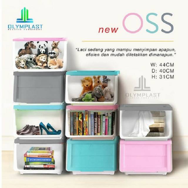 Jual OSS Box serba guna Olymplast Storage box Container Box warna Pastel Gosend | Shopee Indonesia