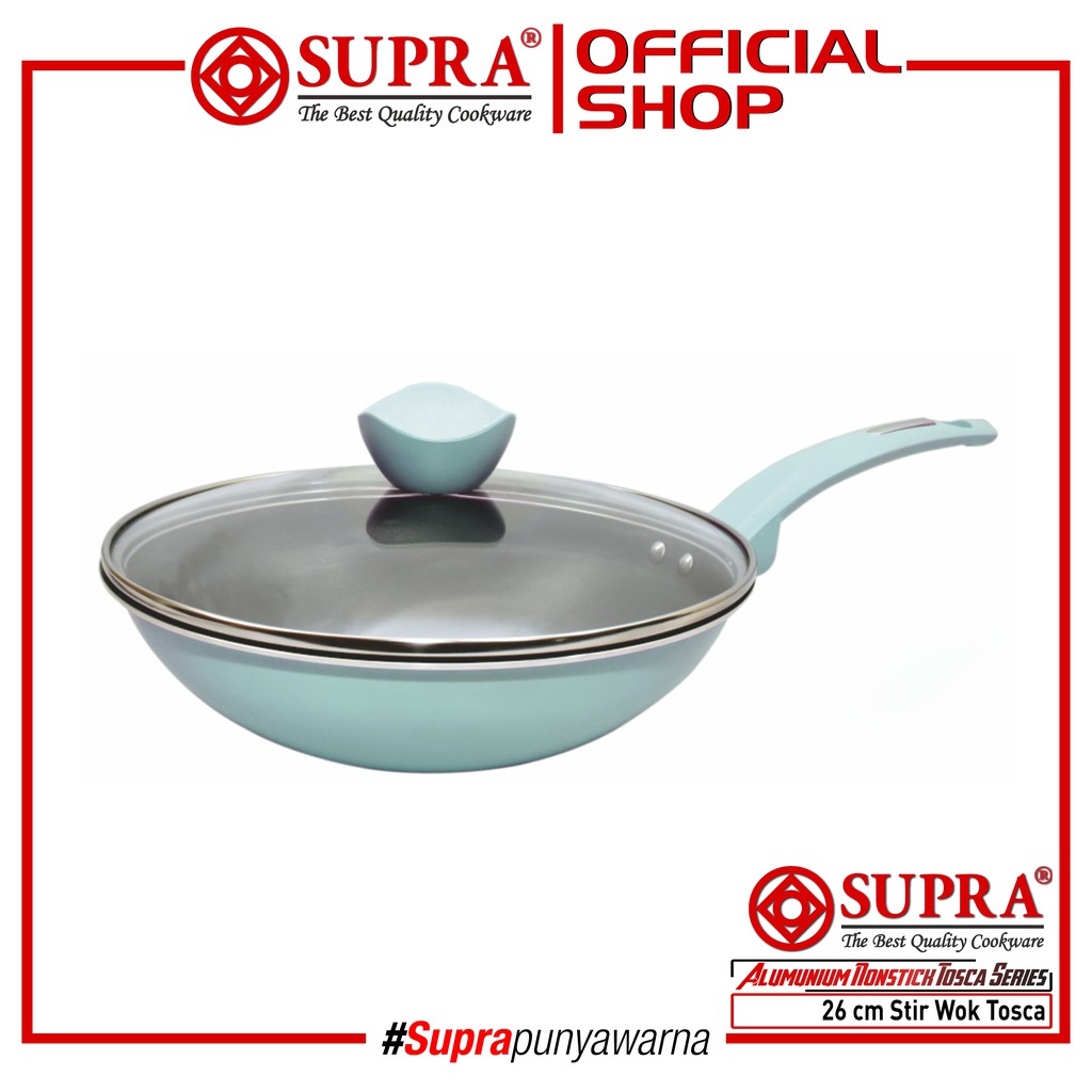 Jual SUPRA Panci Anti Lengket Stir Wok 26 Cm - Turquoise | Shopee Indonesia
