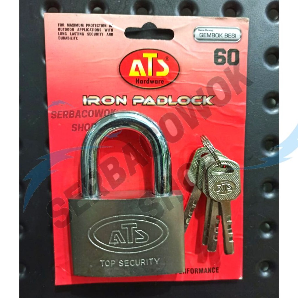 Jual ATS Gembok Putih 60 mm Leher Pendek Chrome Gembok Pelor Termurah ...