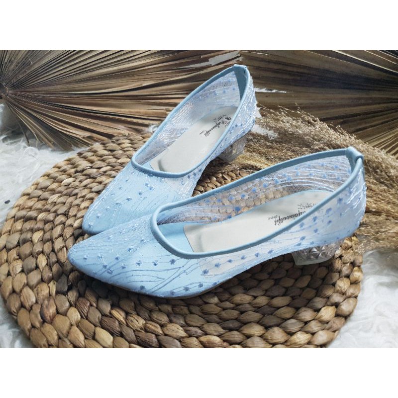 Jual sepatu wedding baby blue wanita cantik sepatu wanita | Shopee ...