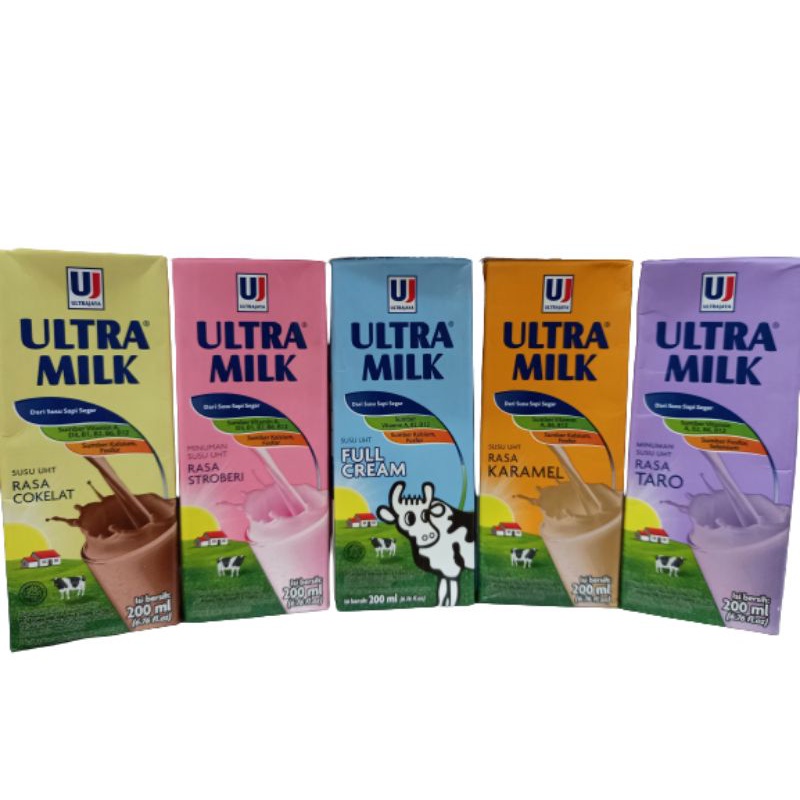 Jual SUSU ULTRA MILK 200ML(READY TARO & COKLAT) | Shopee Indonesia