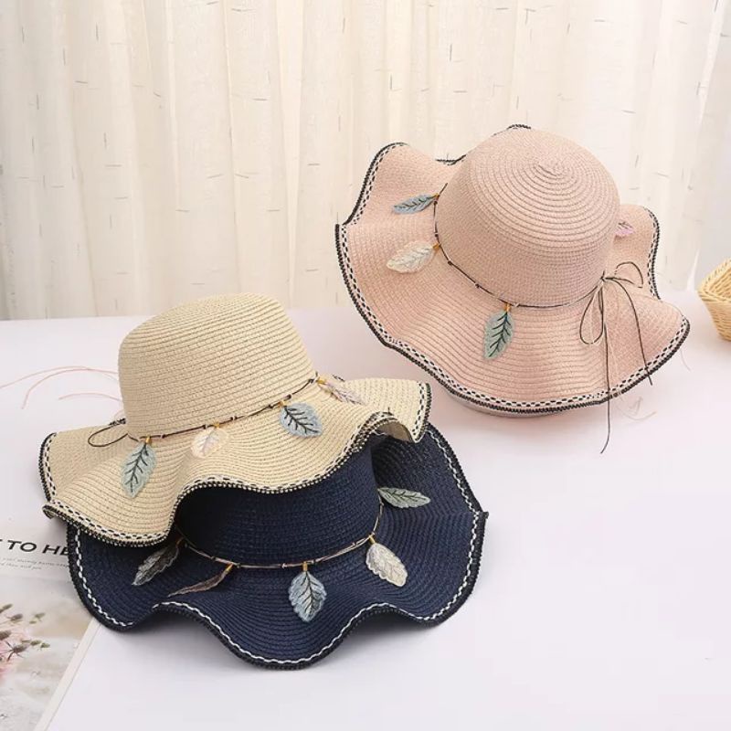 Jual Topi pantai gelombang list daun summer hat | Shopee Indonesia