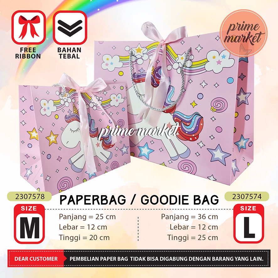 Jual Paper bag Kado Goodie Bag Ulang Tahun Anak Unicorn PaperBag Ulang ...