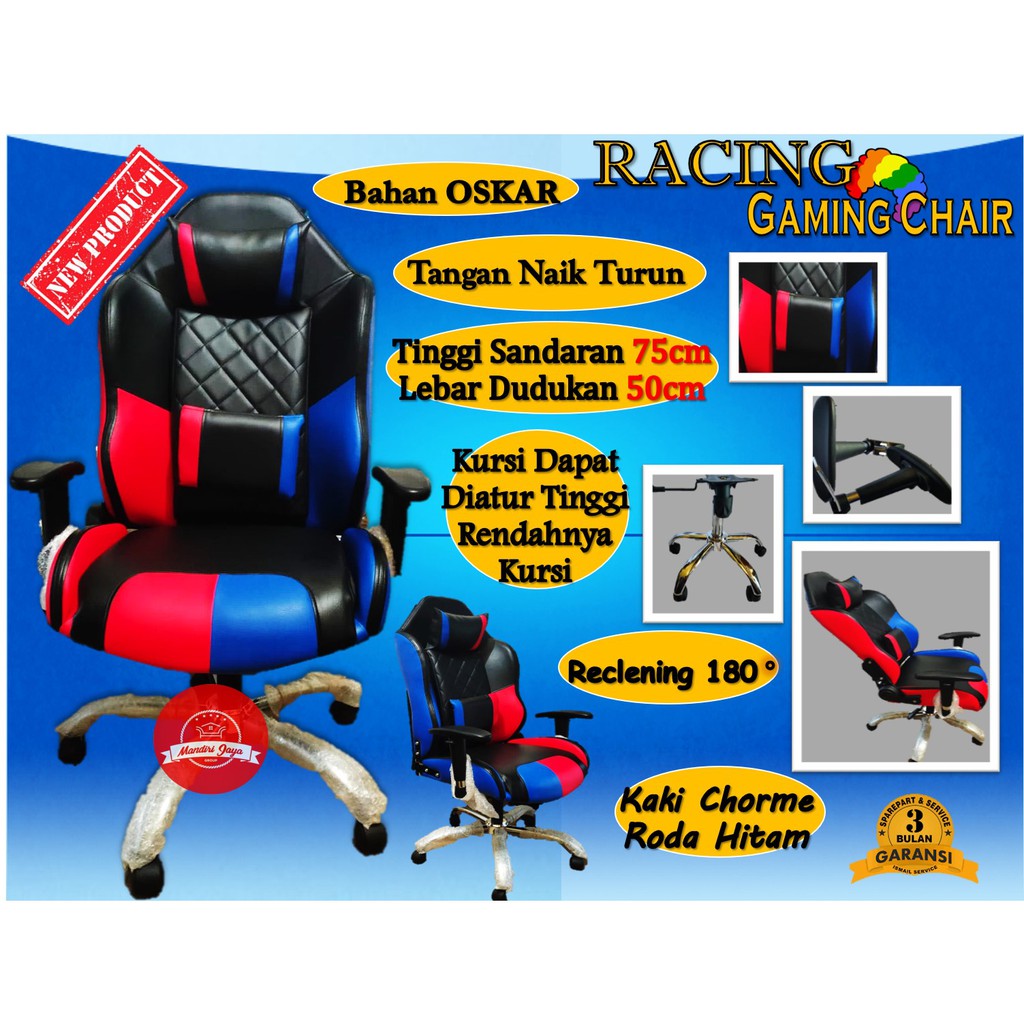 Jual Promo Akhir bulan,, Kursi Gaming Racing Clawn Kaki Besi, Garansi ...