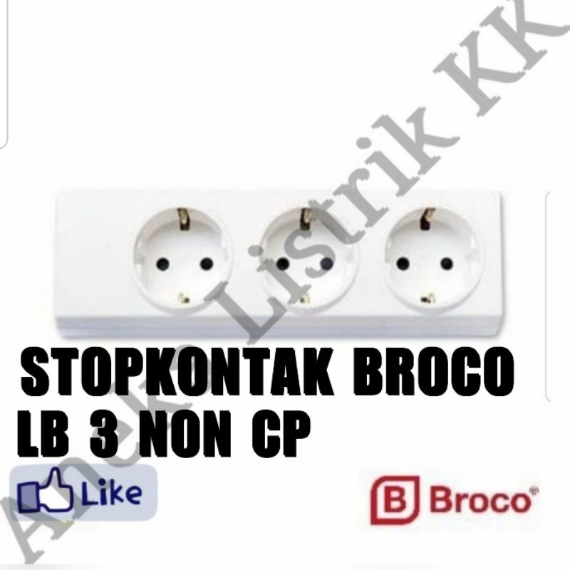 Jual BROCO STOPKONTAK LUBANG 3 NON CP 15330 STOP KONTAK LOBANG 3 NONCP TERMINAL LB3 LB 3 LUBANG3 ...