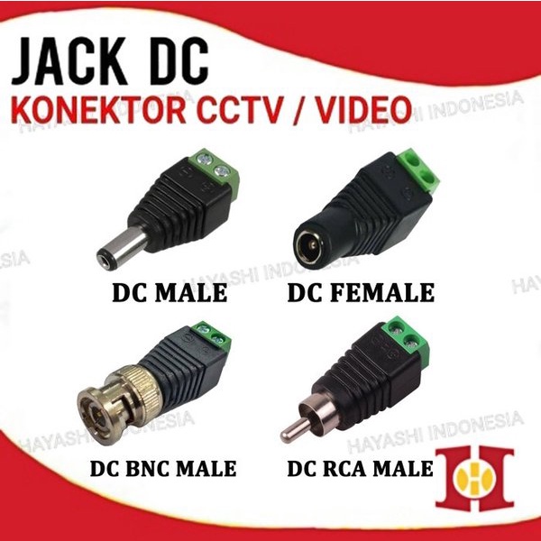 Jual Jack DC Female Male RCA BNC Connector CCTV Kamera Konektor Cewek Cowok | Shopee Indonesia