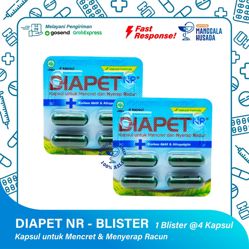 Jual DIAPET NR (NYERAP RACUN) KAPSUL UNTUK MENCRET 1 BLISTER @ 4 KAPSUL ...