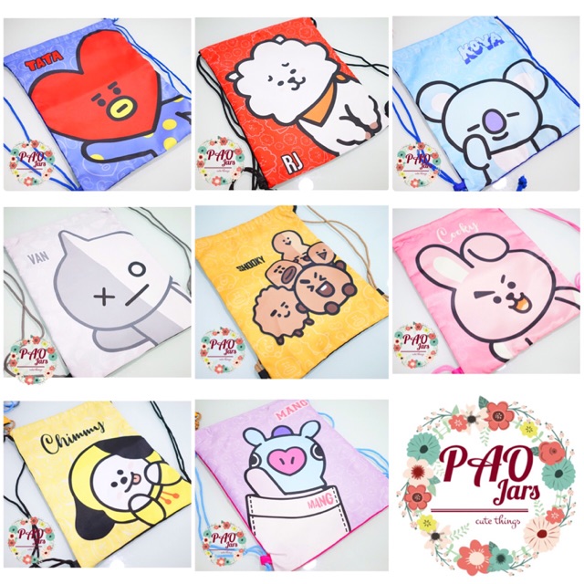 Jual tas BTS / tas BT21 / tas serut BTS / tas sekolah BT21 / tas ransel ...