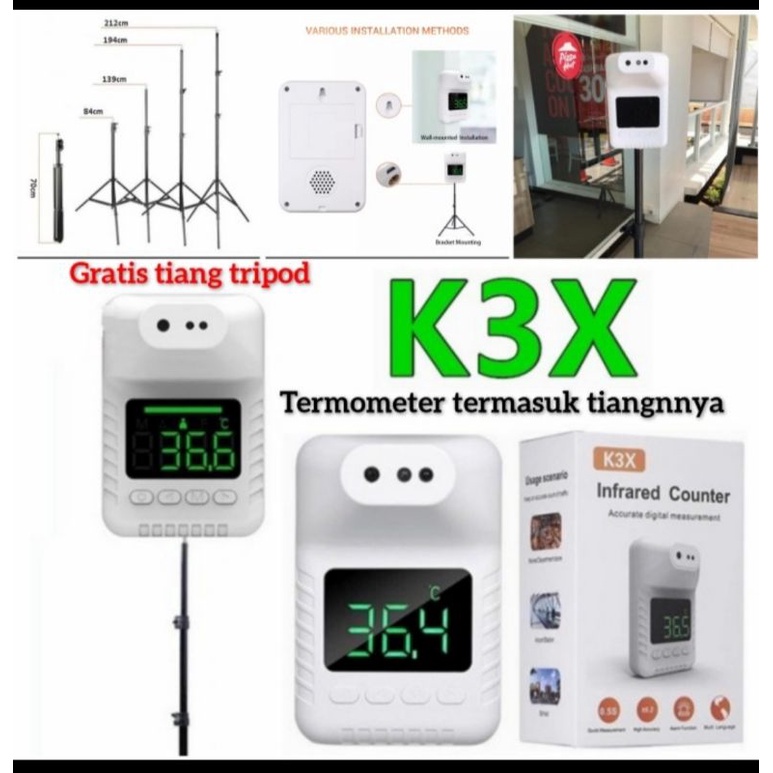 Jual paket stand dan termometer dinding infrared K3X kualitas no 1 | Shopee Indonesia