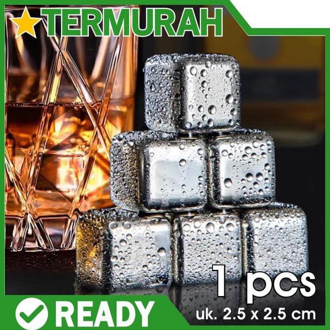 Jual Food Grade Es Batu Stainless Steel ice cube cubes reusable pakai ...
