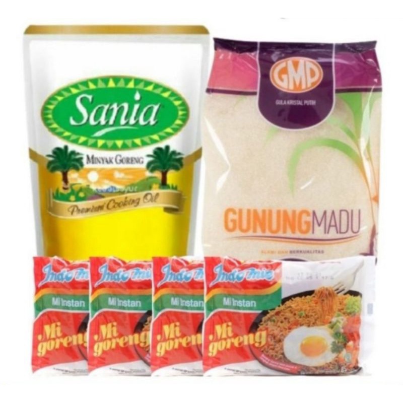 Jual Paket Sembako Murah (Minyak 1 L, Gula 1 kg, Indomie 4 pcs ...