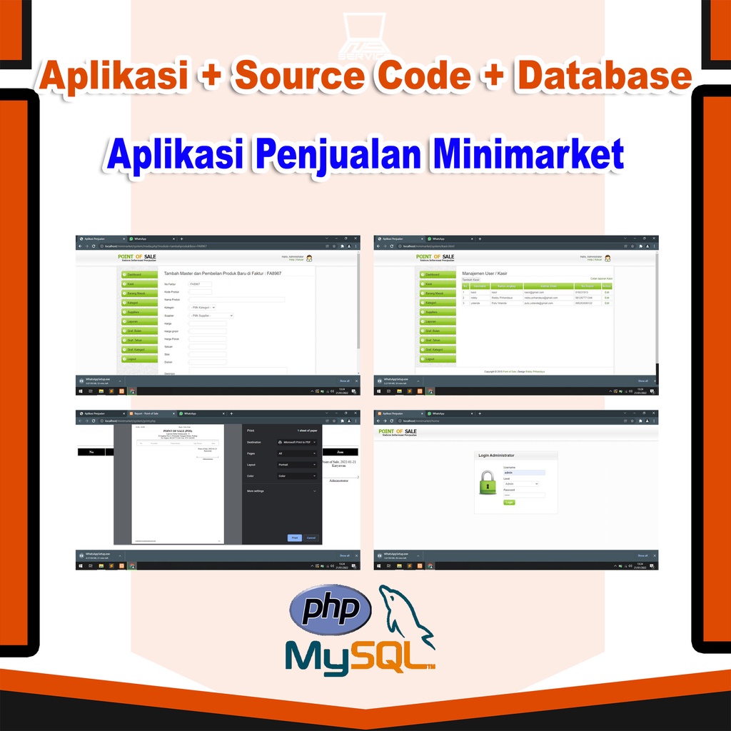 Jual Source Code Aplikasi Penjualan Minimarket PHP dan MySQL Source Code dan Database | Shopee ...