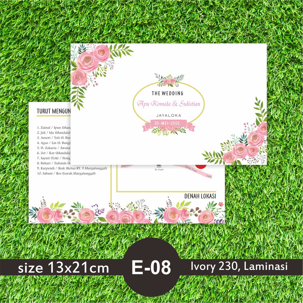 Jual Undangan Pernikahan Semi Custom Murah E08 | Shopee Indonesia