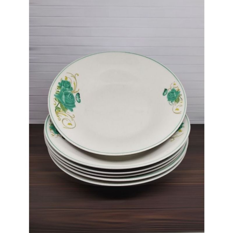 Jual PIRING MAKAN HOTEL MOTIF BUNGA 6 PCS PIRING MAKAN KERAMIK BELING ...