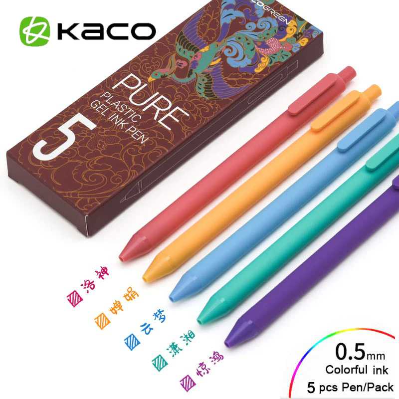 Jual KACO PURE Vintage Special Edition Pena 0.5mm 5PCS (Colorful Ink ...