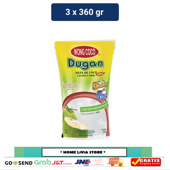 Jual Wong Coco Nata De Coco Dugan Slice Cocopandan 3 x 360 gr | Shopee ...